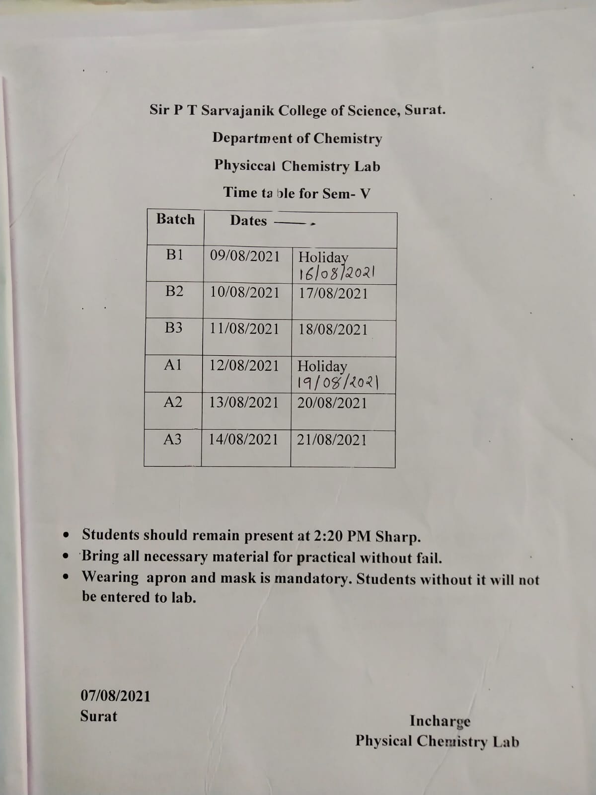 Welcome to Sir P. T. Sarvajanik College of Science